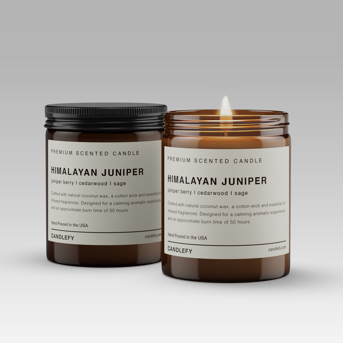 Himalayan Juniper 3-Wick Scented Candle. Juniper Berry, Cedarwood, Sage in Amber Glass, Natural ...