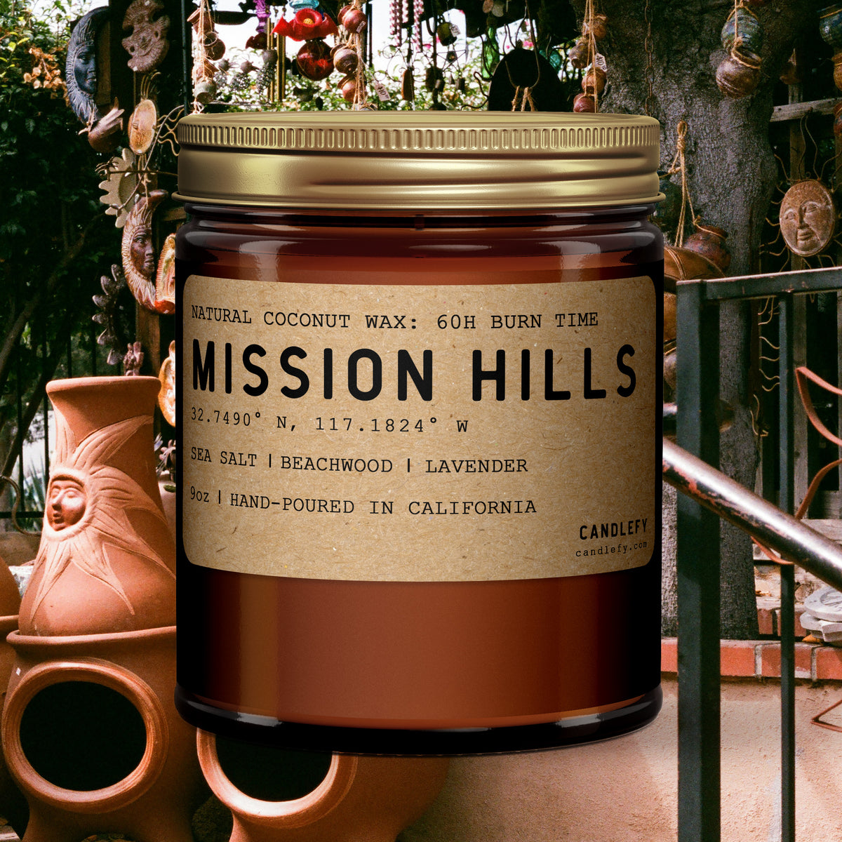 Mission Hills California Scented Natural Wax Candle | Candlefy